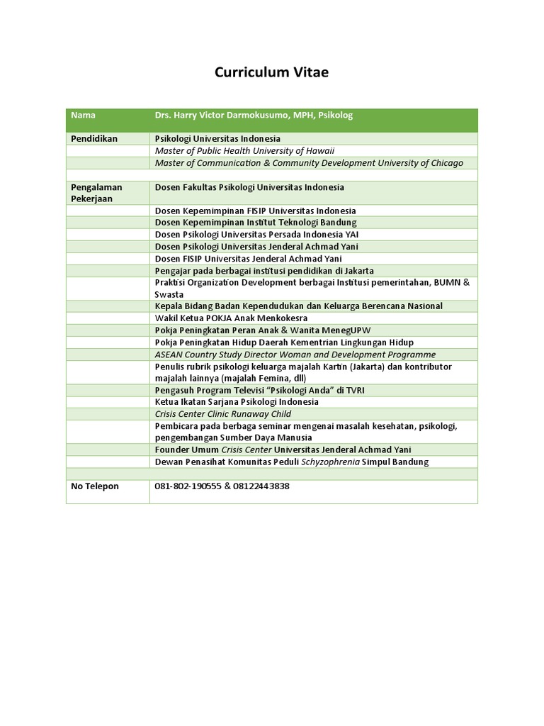 Curriculum Vitae Pak Victor | PDF
