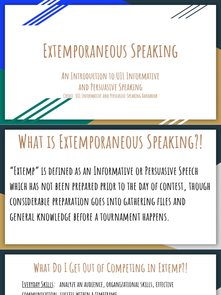 HUBER Intro To Extemp Session 2 | PDF | Career & Growth | Social Science