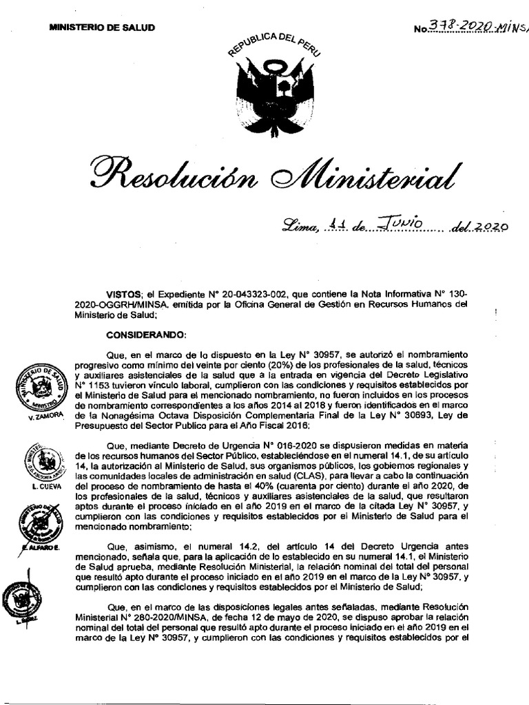 RM - 378 2020 Minsa | PDF