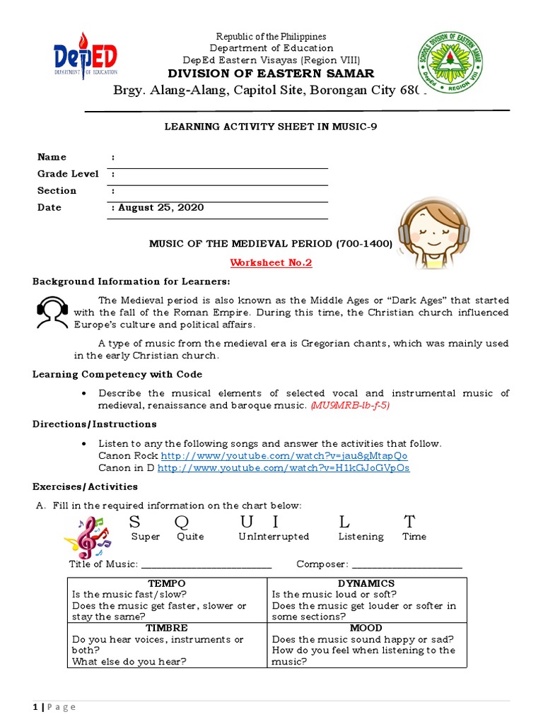 9-Las-Music-Week1-Day2-Teacher Eugene | PDF | Middle Ages | Performing Arts