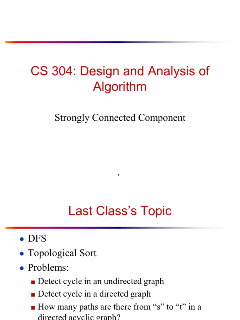 Strongly Connected Component | PDF | Areas Of Computer Science ...