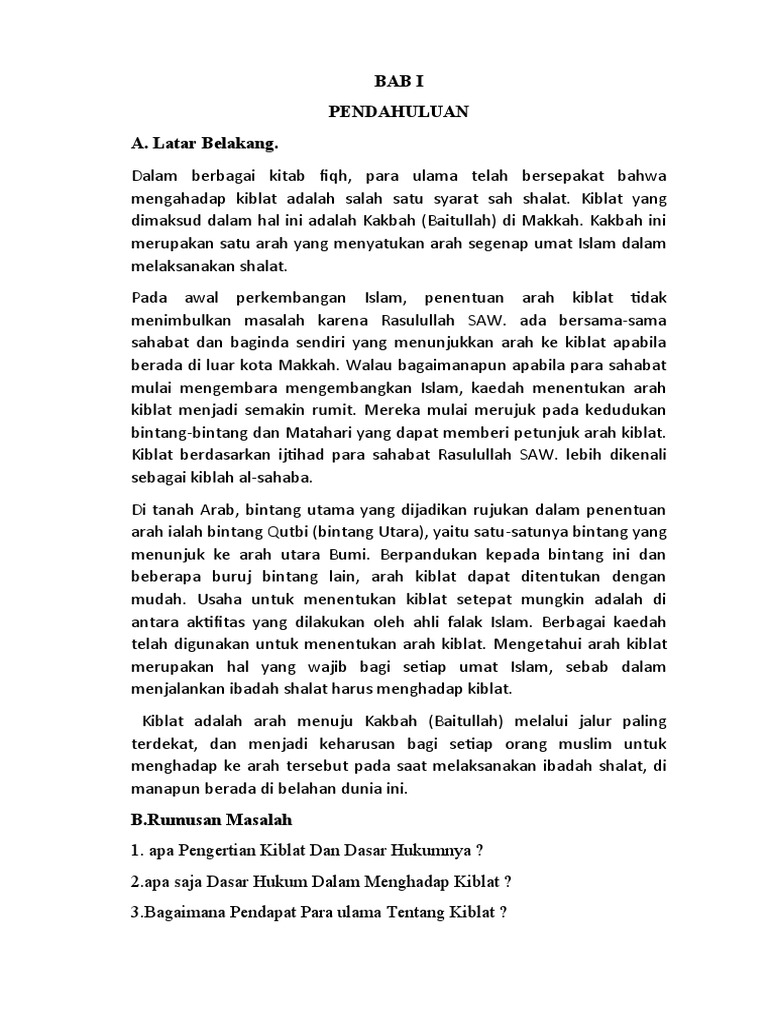 Pengertian dan Dasar Arah Kiblat | PDF