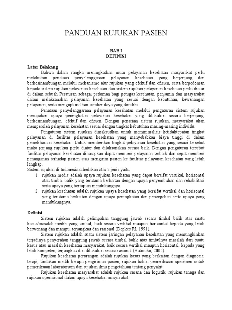 Panduan Rujukan Pasien Kesehatan | PDF | Pengembangan Diri | Kesehatan ...