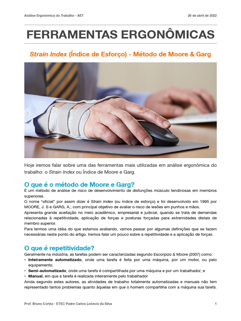 AET Método de Moore e Garg | PDF | Fatores humanos e Ergonomia | Músculo esquelético