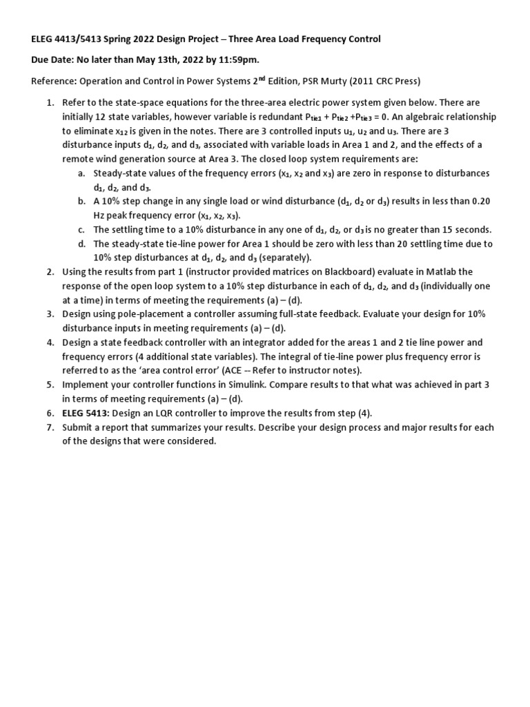 ELEG 5421 Spring 2022 Design Project 3 Area LFC Description With Block ...