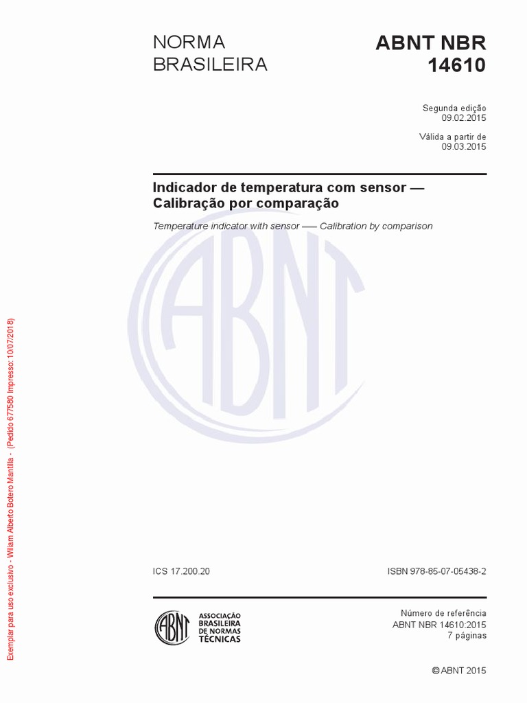 NBR 14610 2015 Actual | PDF | Termopar | Temperatura