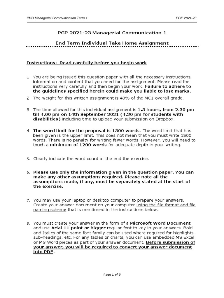 End Term Take Home Assignment HMC | PDF