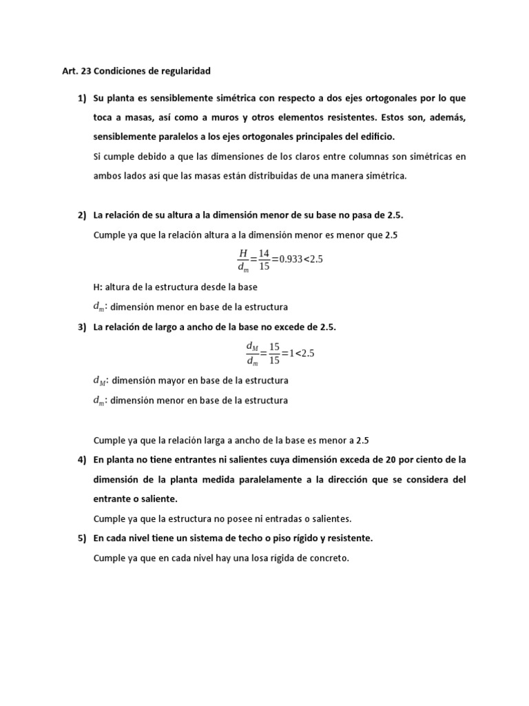 Condiciones de Regularidad Estructural | PDF