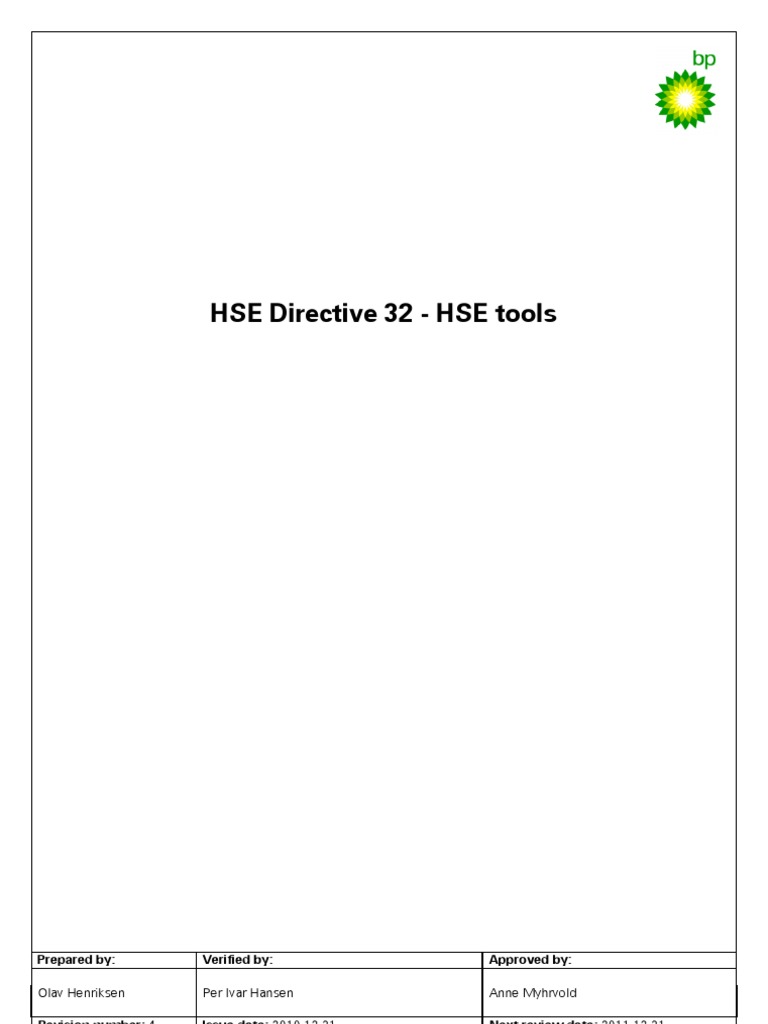 HSE Directive 32 - HSE Tools | PDF | Risk | Risk Management