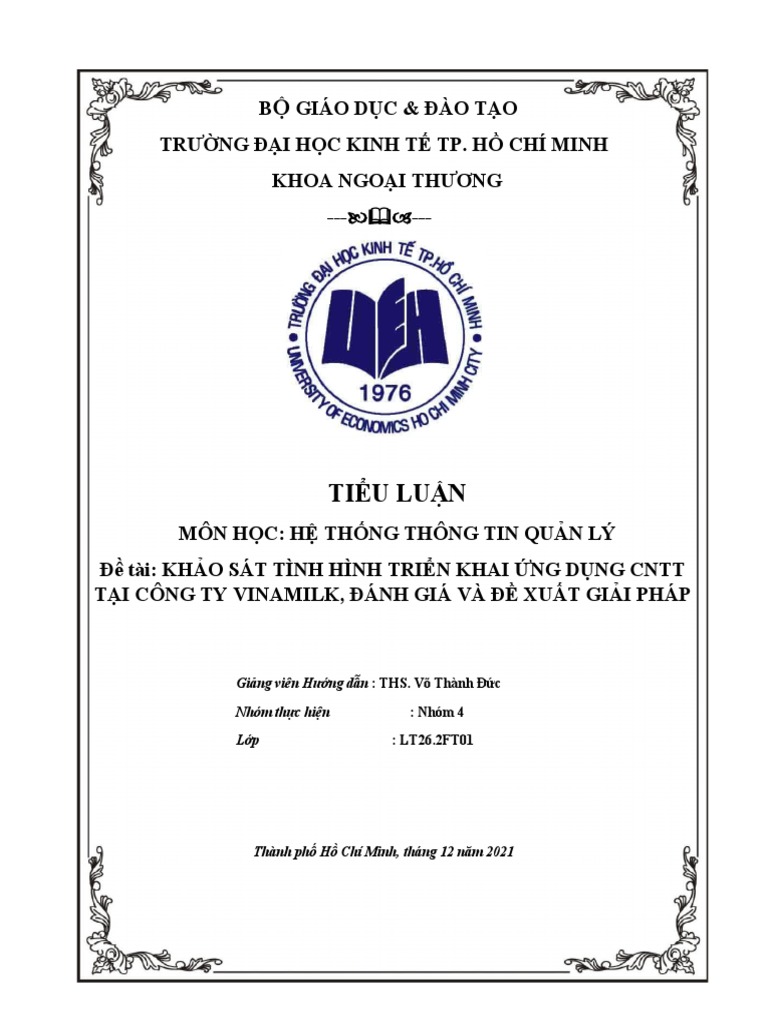 Vinamilk HTTT Nhóm 4 | PDF