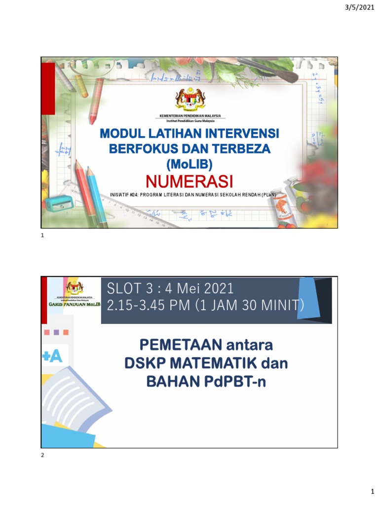 Modul Latihan Intervensi Berfokus Dan Terbeza Numerasi | PDF