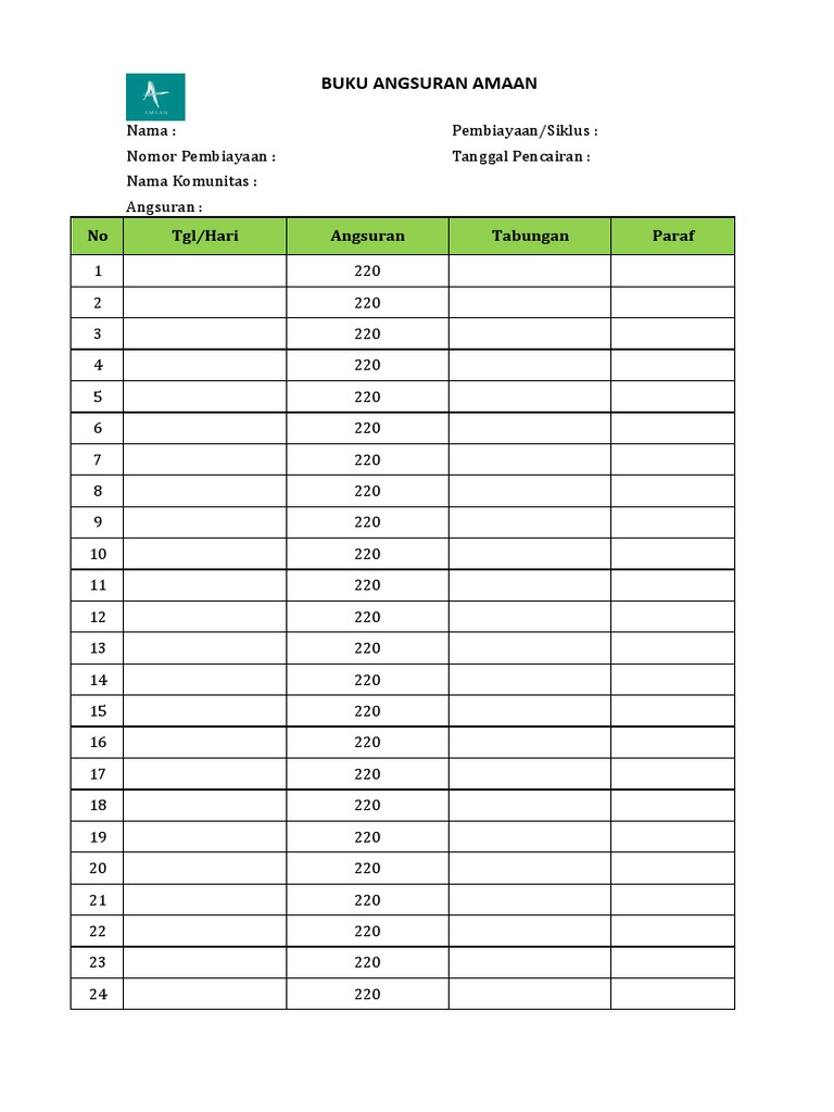 Buku Angsuran New | PDF