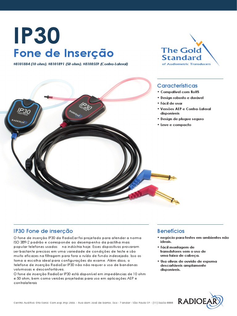 Catálogo Fone de Inserção IP-30 | PDF