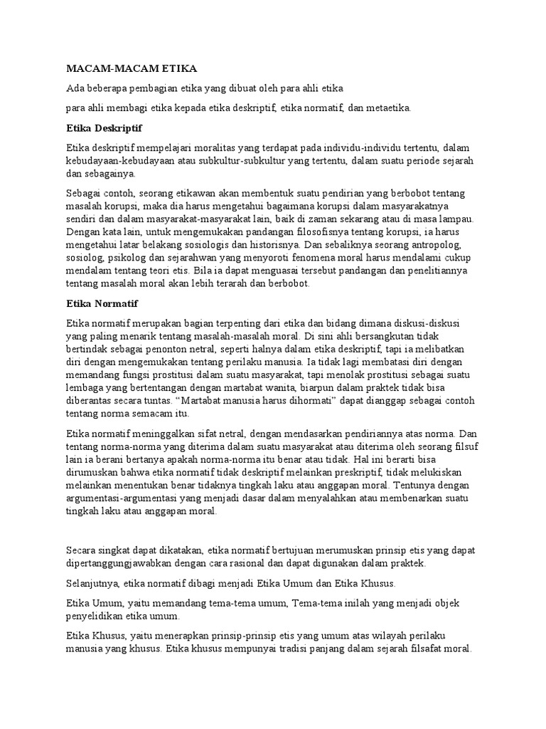 Macam Macam Etika | PDF