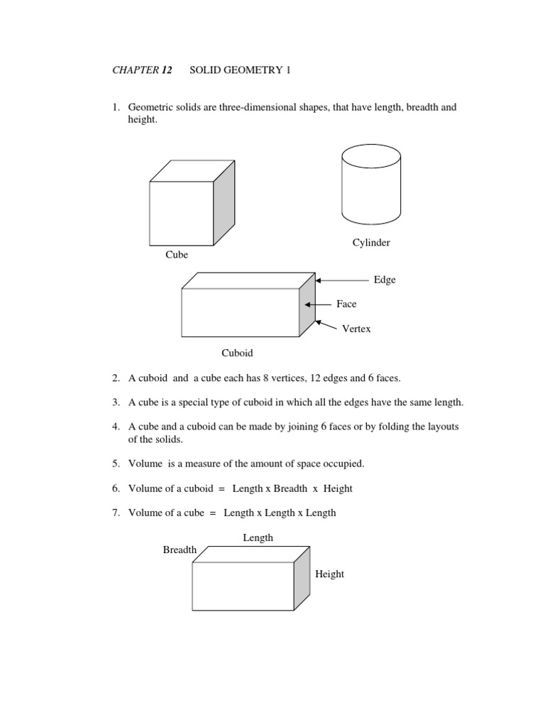 Chapter 12 Solid Geometry 1 | PDF | Home & Garden