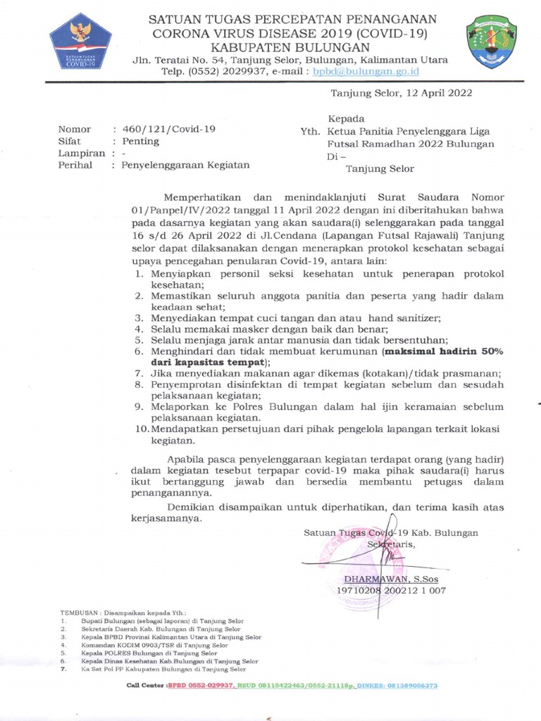 Surat Rekomendasi BPBD | PDF