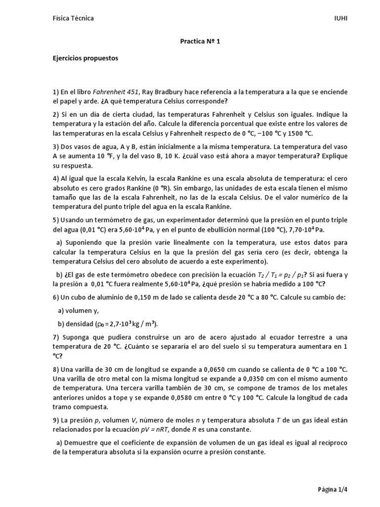 IUHI - FT - Practica #01 - 2019 - v1.0 | PDF | Temperatura | Celsius