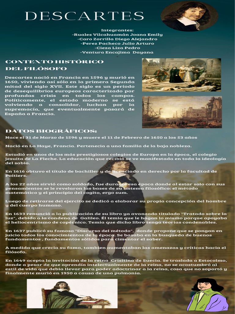 Vida y Legado de René Descartes | PDF | René Descartes | Conocimiento