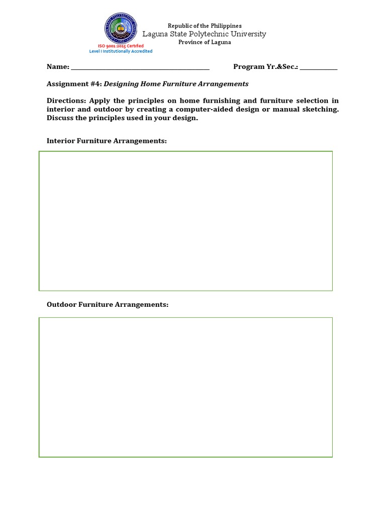 Assignment 4 - Designing Home Furniture Arrangements | PDF