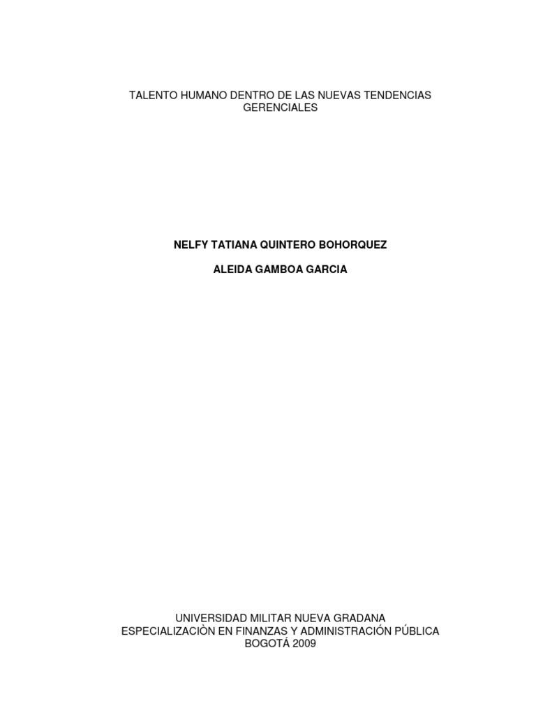 Nelfy Quintero - Talento Humano en La Nuevas Tendencias Gerenciales ...