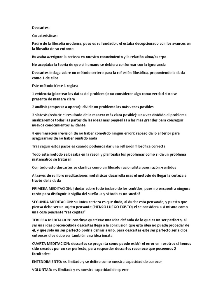 Biografía de René Descartes: Método y Filosofía | PDF | René Descartes ...