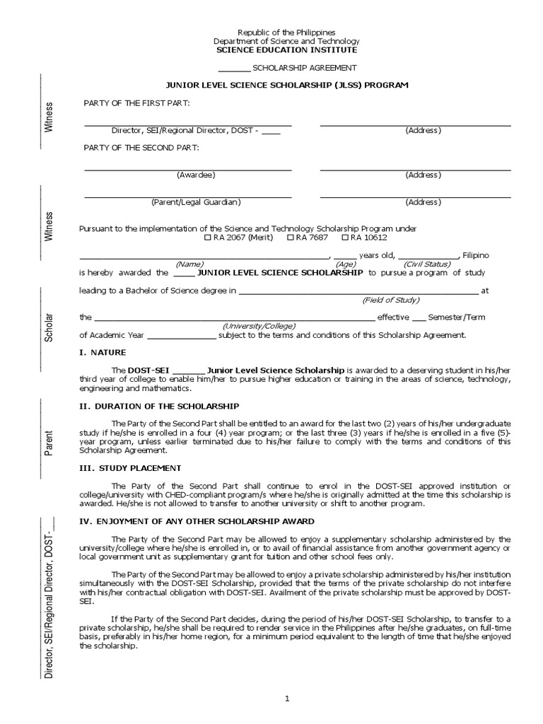 FINAL 2020 JLSS Scholarship Agreement | PDF | Thesis | Academic Degree