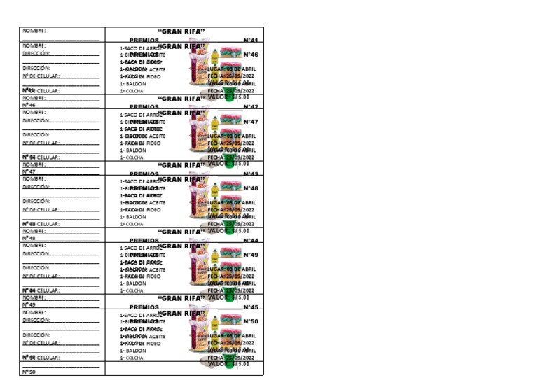 Modelo de Rifas | PDF