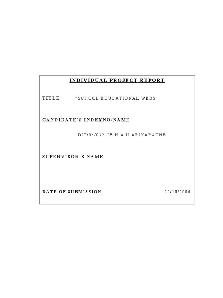 Individual Project Report | PDF | Web Server | Internet & Web
