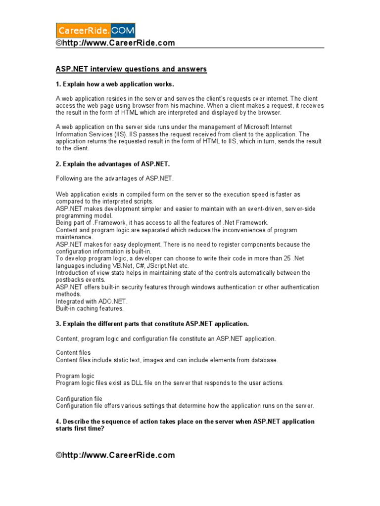 ASP Net Questions | PDF