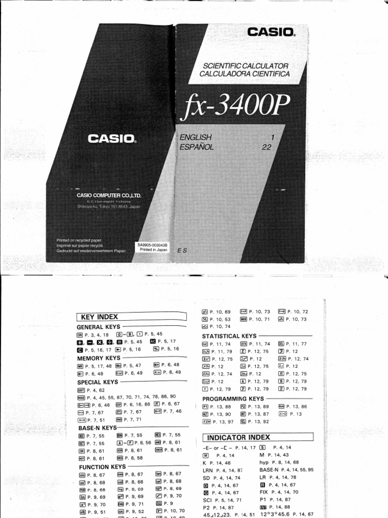 Casio FX 3400P | PDF