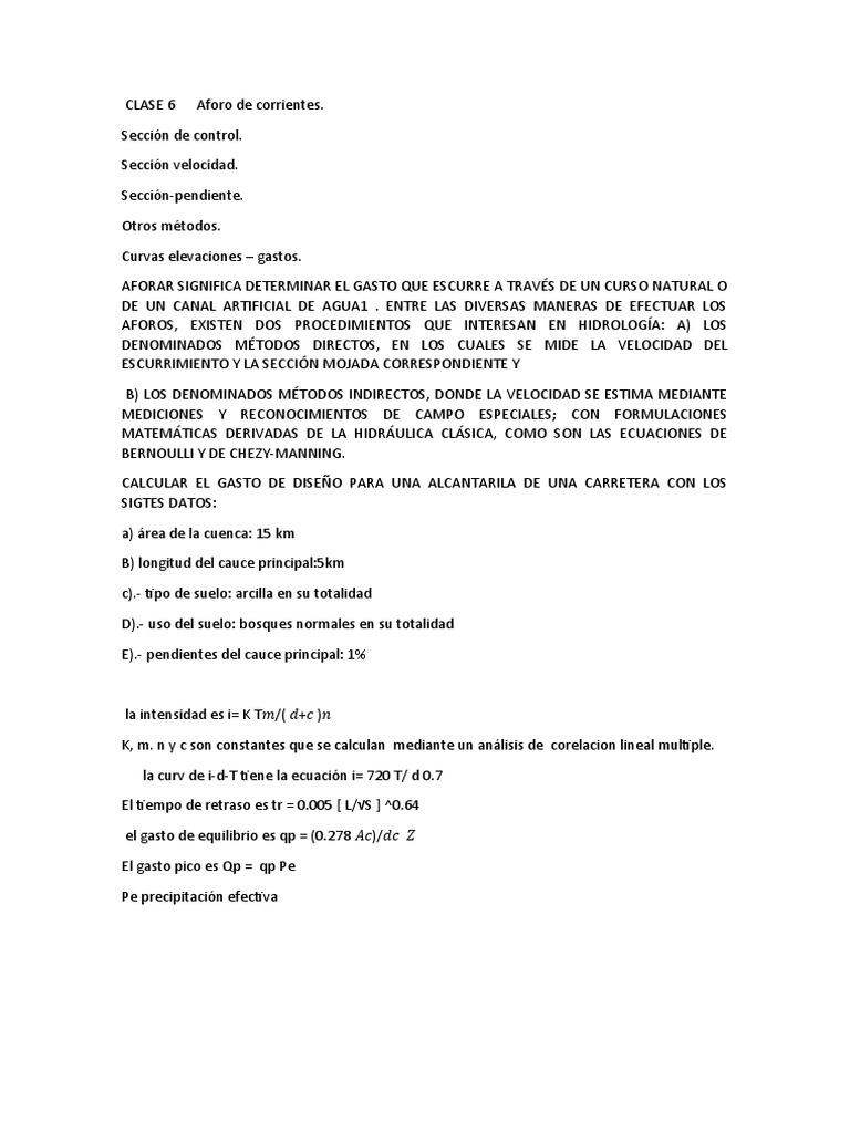 Tipos de Aforo | PDF | Ciencia y matemáticas