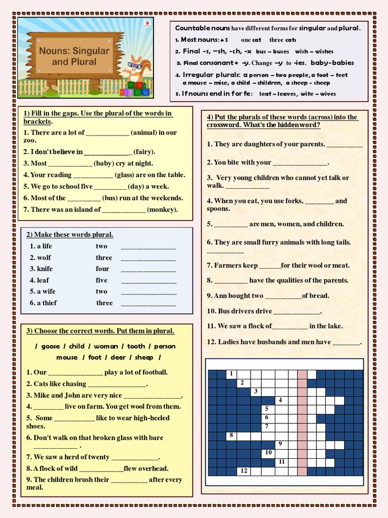 1Q Singular and Plural Nouns | PDF | Plural | Languages