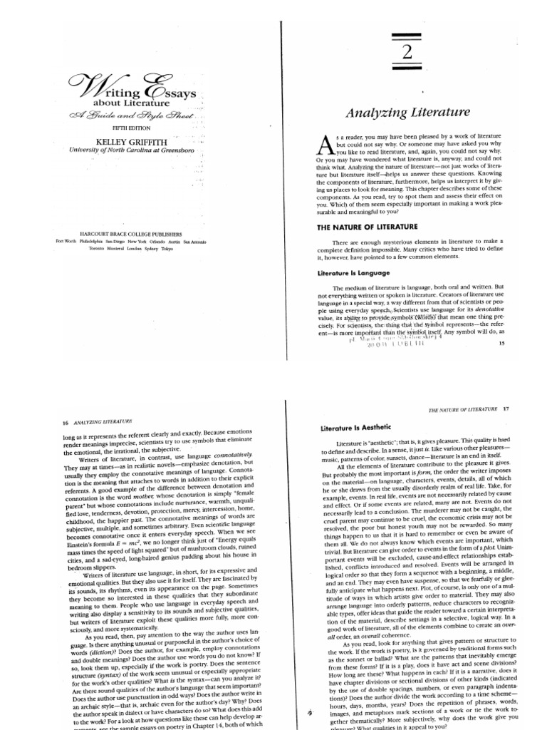 Griffith - Analyzing Literature | PDF