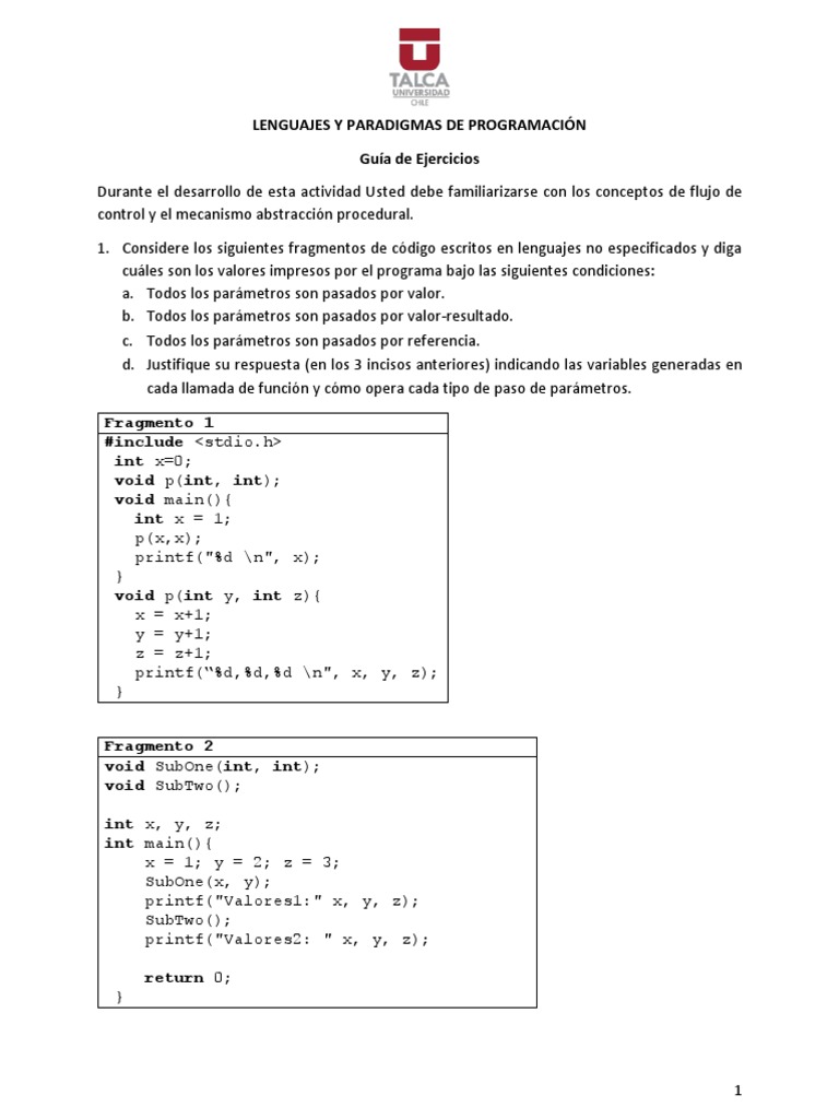 06 - Análisis Semántico. Subprogramas | PDF | Parámetro (programación de computadora) | Lenguaje ...