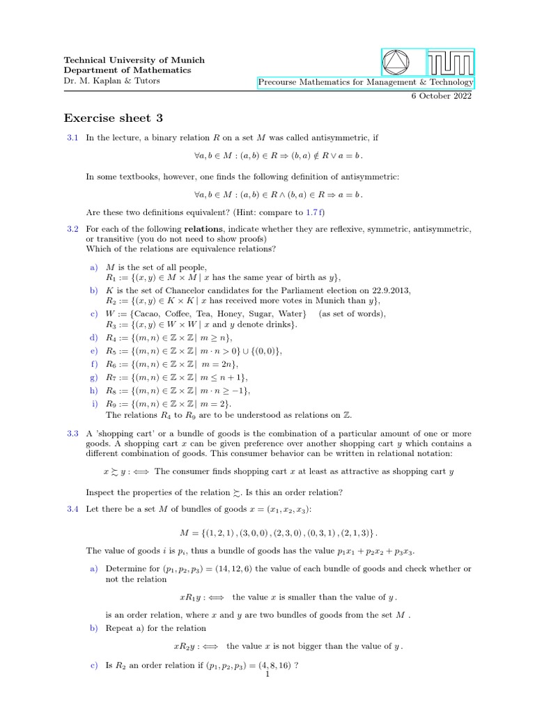 blatt3.EN | PDF | Function (Mathematics) | Abstract Algebra