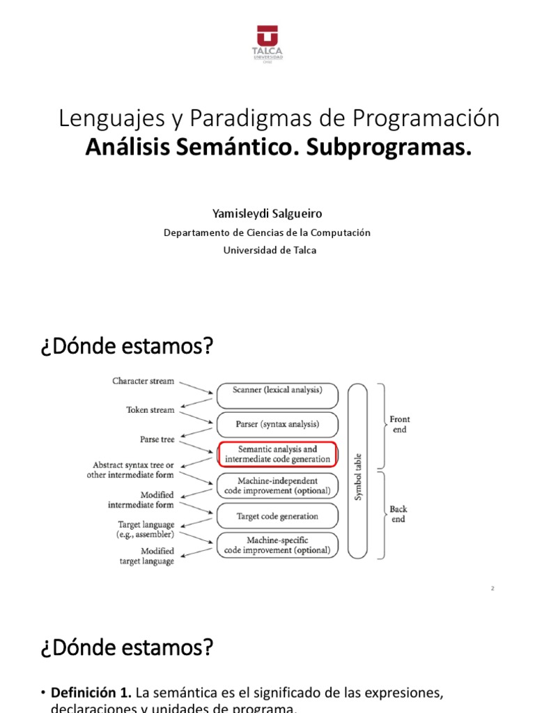 Análisis semántico y subprogramas en lenguajes de programación | PDF | Parámetro (programación ...