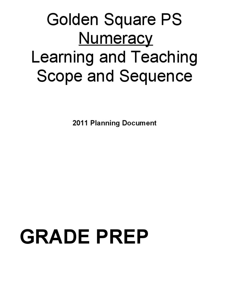 Numeracy Scope and Sequence 2010 | PDF | Learning Styles | Educational Technology