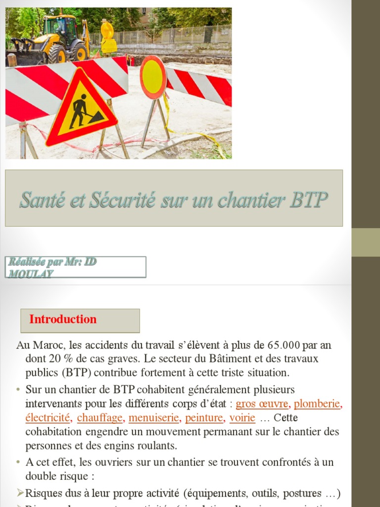 Sécurité et Hygiène sur Chantiers BTP | PDF | Sécurité | Sciences de la ...