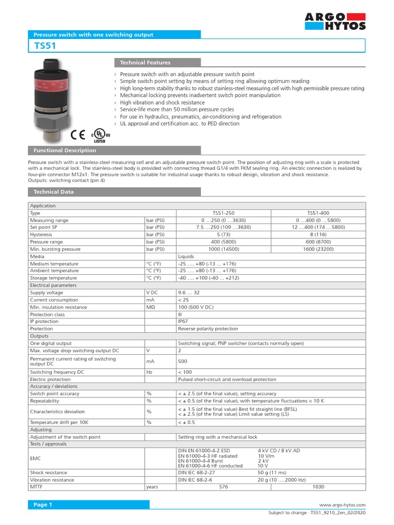 Datasheet TS51 Ha9210 EN | PDF | Switch | Electrical Connector