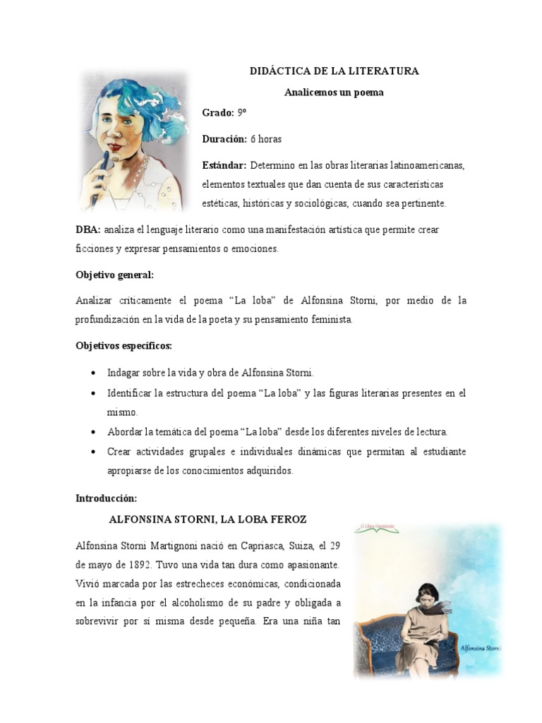 Análisis del poema "La loba" de Storni | PDF | Poesía | Clásicos
