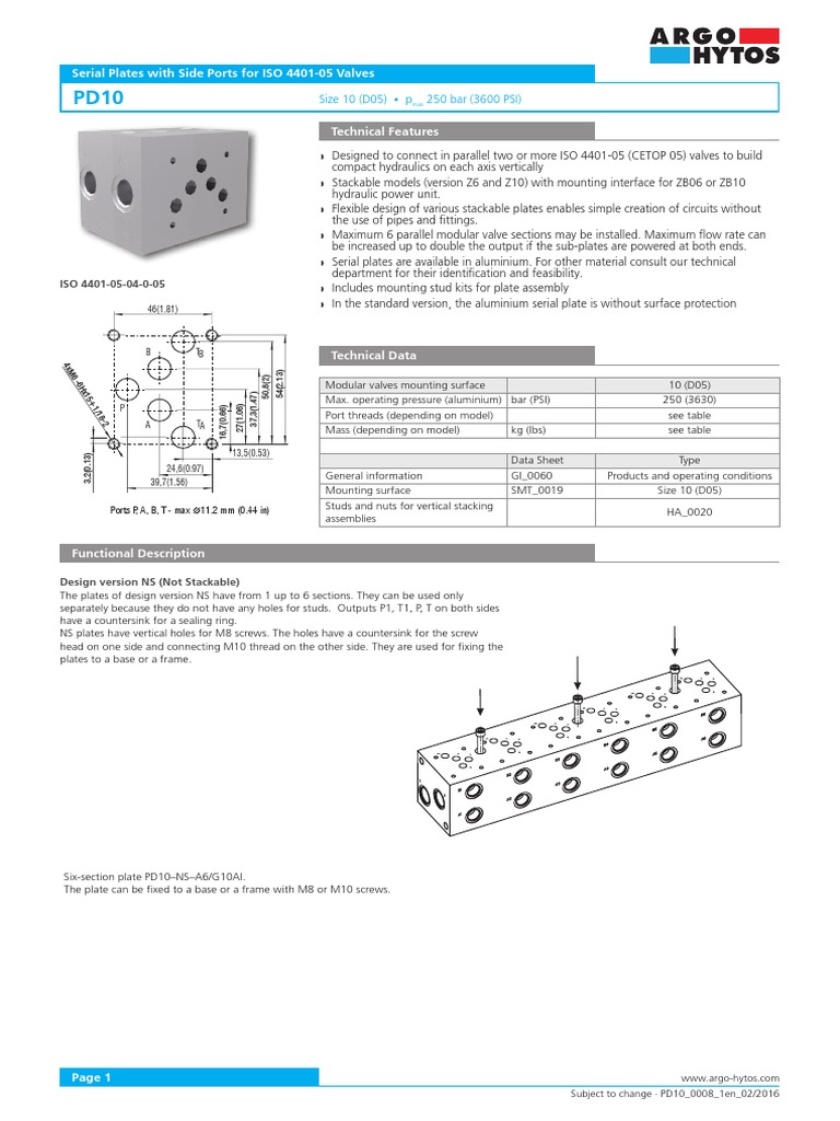 Datasheet PD10 Ha0008 en | PDF | Screw | Valve