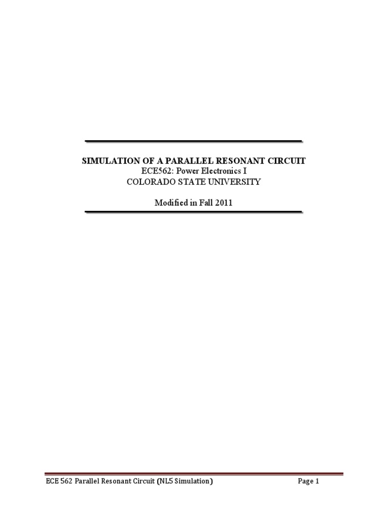 Lab5 Parallel Resonance Pdf Resonance Electrical Network