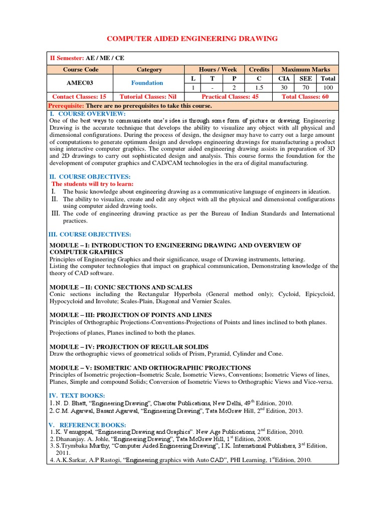 Computer Aided Engineering Drawing | PDF | Engineering | Drawing