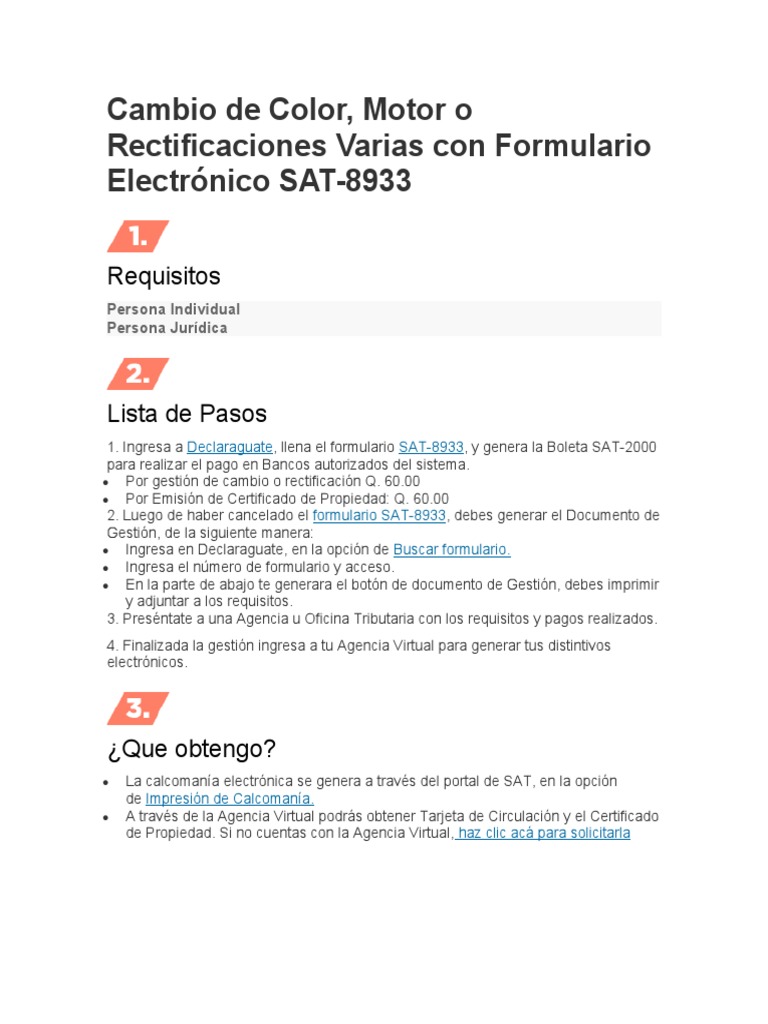 Cambio de Color y Motor con SAT-8933 | PDF | Negocios | Finanzas y dinero