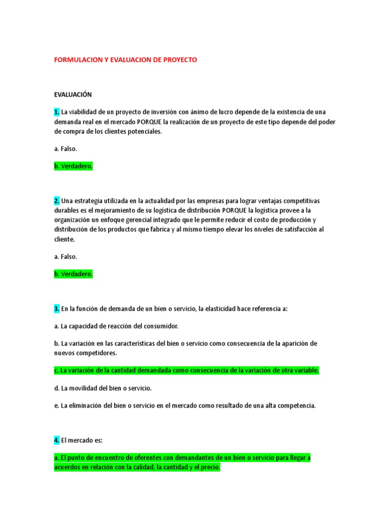 Formulacion Y Evaluacion De Proyecto Pdf Marketing Mercado Economía 5946