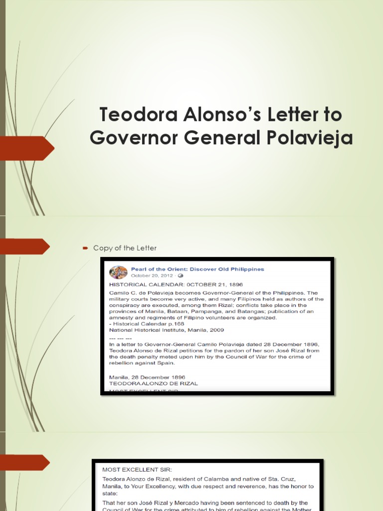 Teodora Alonso's Letter To Governor General Polavieja-1-1 | PDF