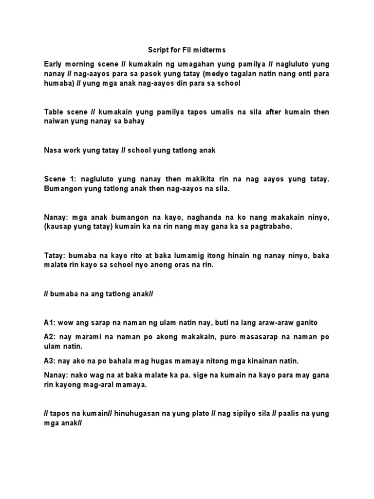 Script For Fil Midterms | PDF