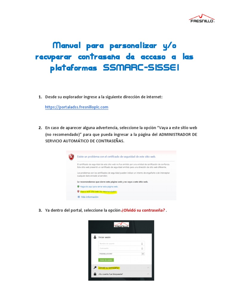 Manual Recuperación de Contraseña SSMARC y SISSEI-2 | PDF | Contraseña | Comunicación