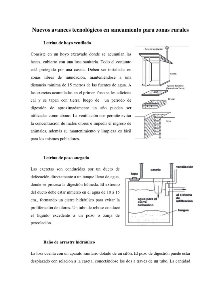 Tipos de letrinas sanitarias rurales | PDF | Letrina | Saneamiento