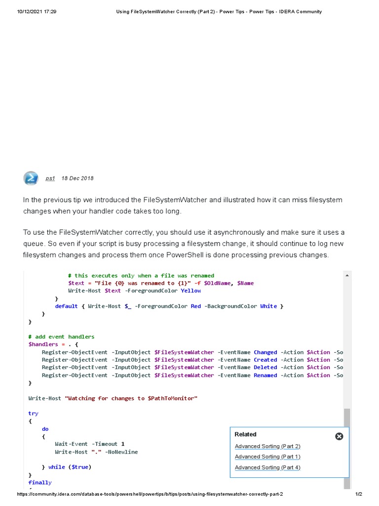 Using FileSystemWatcher Correctly (Part 2) - Power Tips - Power Tips ...